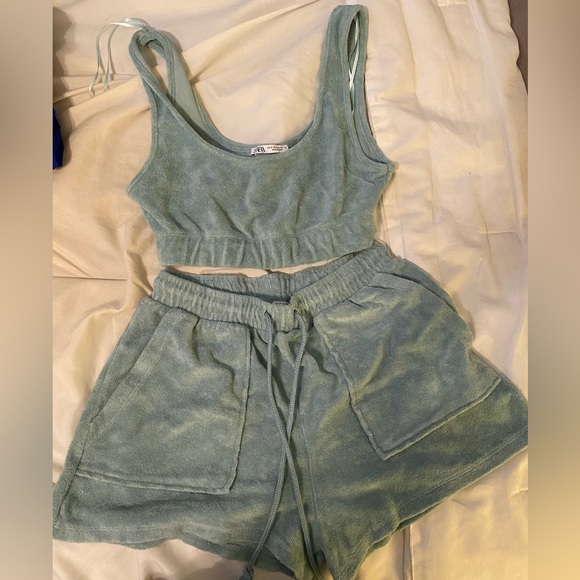 Zara | Tops | Zara Terry Cloth Set | Poshmark